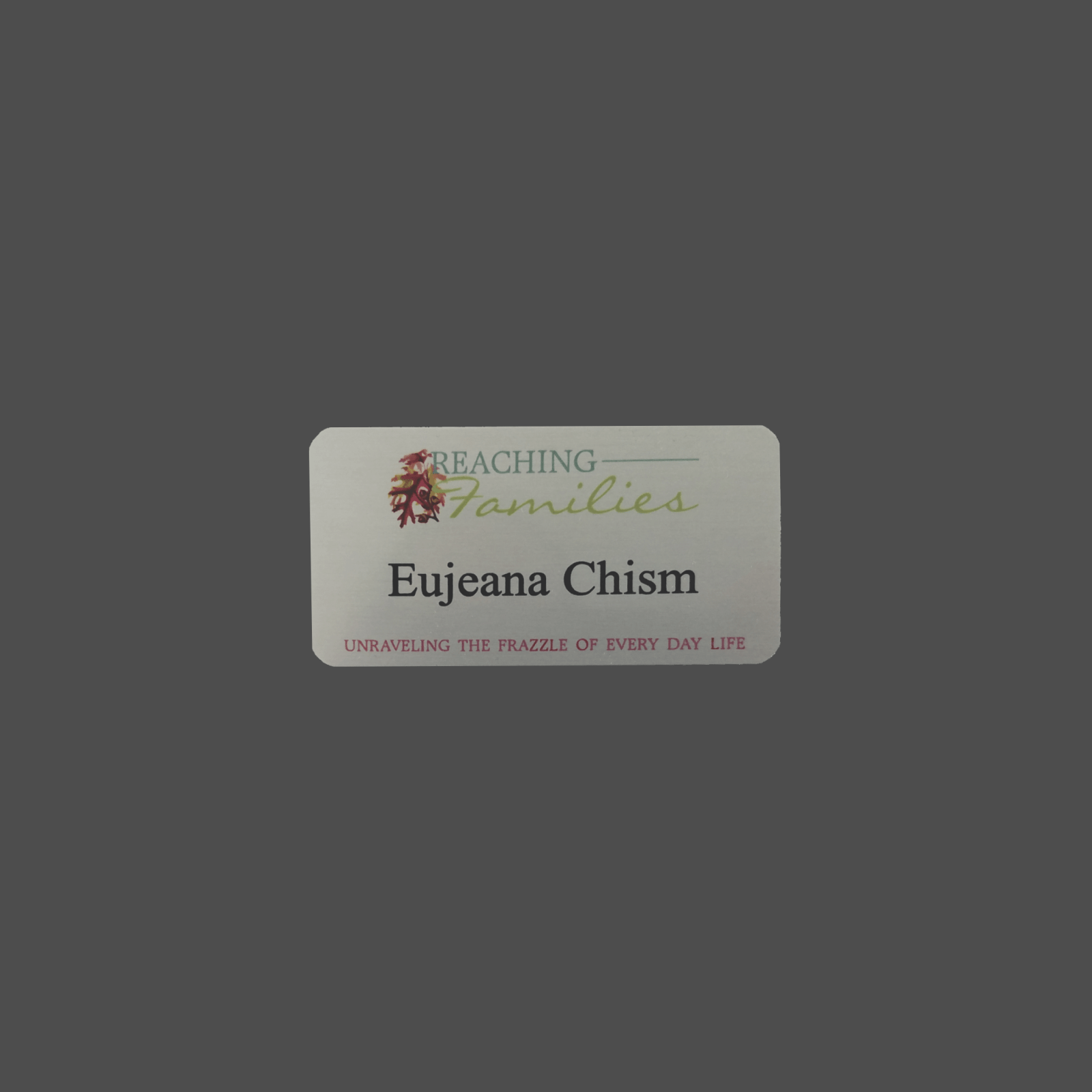 1 1/2" x 3" Silver Metal Full Color Process Name Badge - Martin Awards